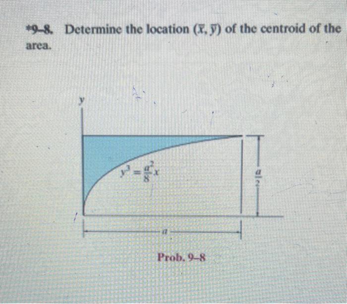 Solved 99-8. Determine the location (xˉ,yˉ) of the centroid | Chegg.com