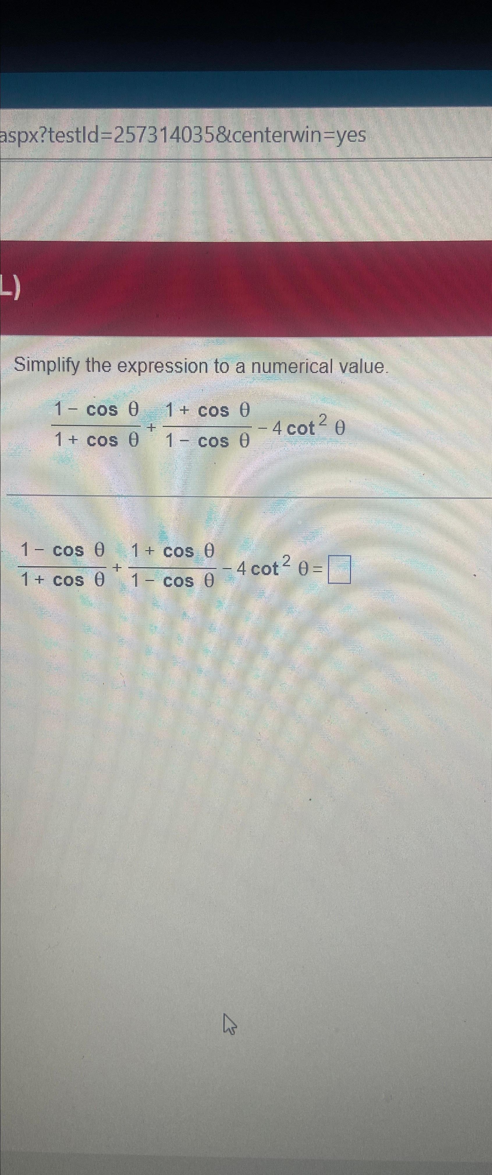 Solved Simplify the expression to a numerical | Chegg.com