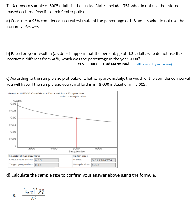Solved d) ﻿Calculate the sample size to confirm your answer | Chegg.com