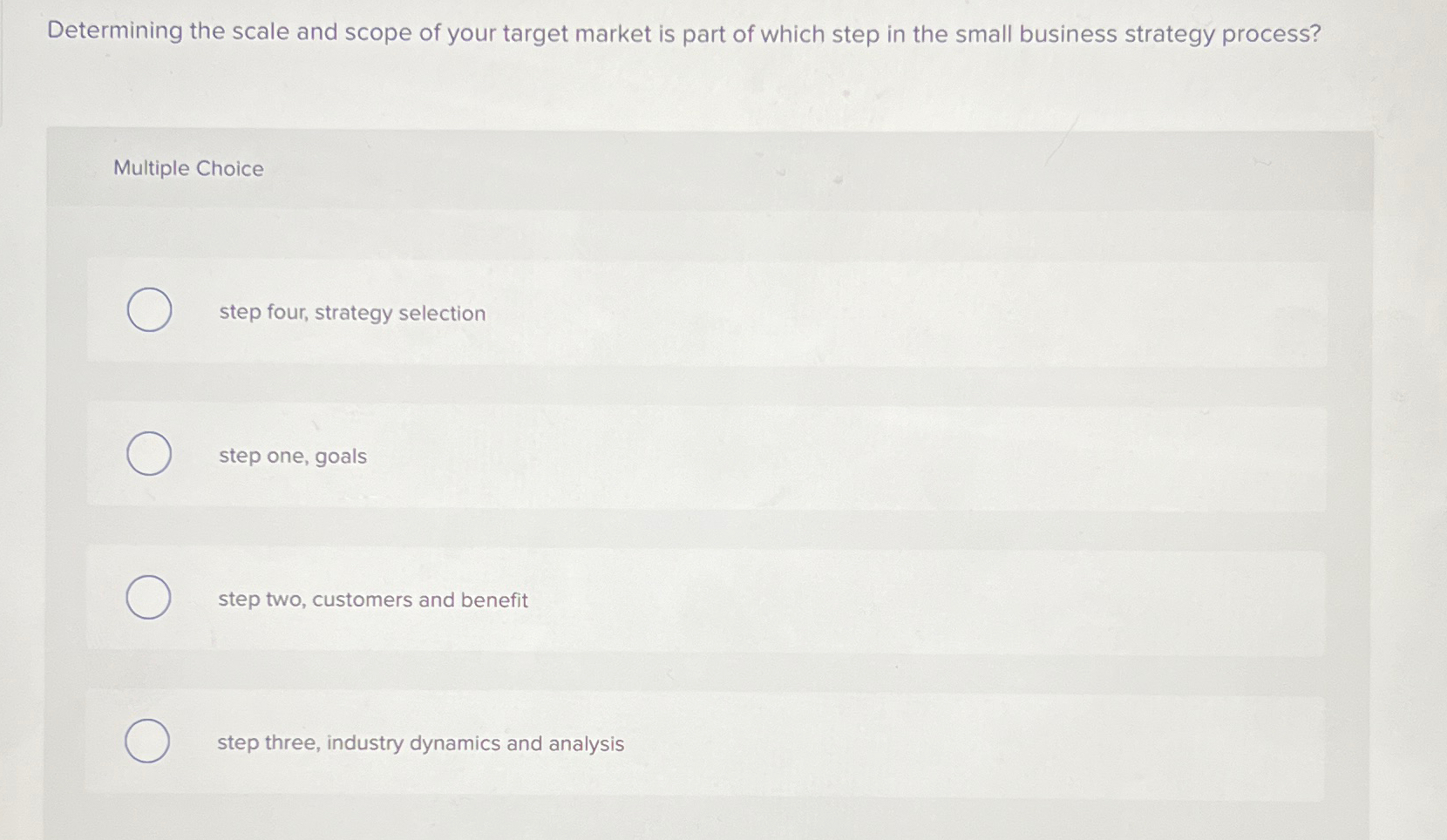 Solved Determining the scale and scope of your target market | Chegg.com
