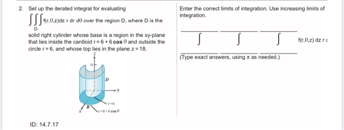 Solved 2. Set up the iterated integral for evaluating Enter | Chegg.com