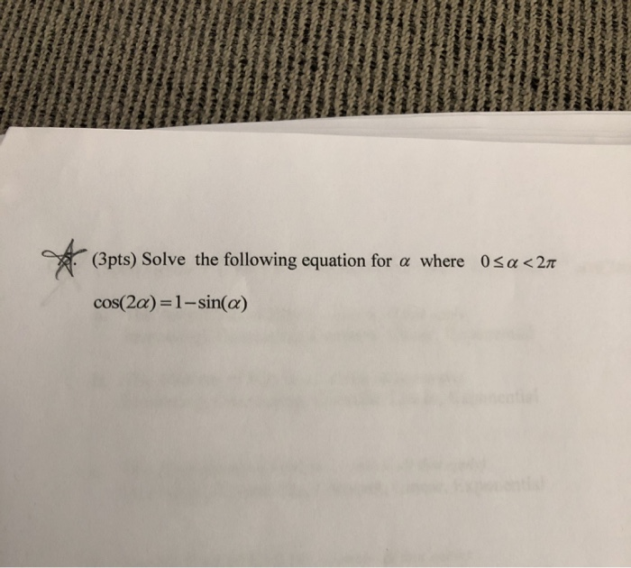 Solved 94 (3pts) Solve the following equation for a where | Chegg.com Solved 94 (3pts) Solve the following equation for a where | Chegg.com