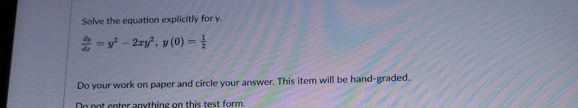 Solved Solve the equation explicitly for | Chegg.com