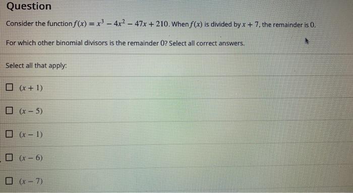 Solved Question Consider the function f(x) = x - 4x2 - 47x + | Chegg.com