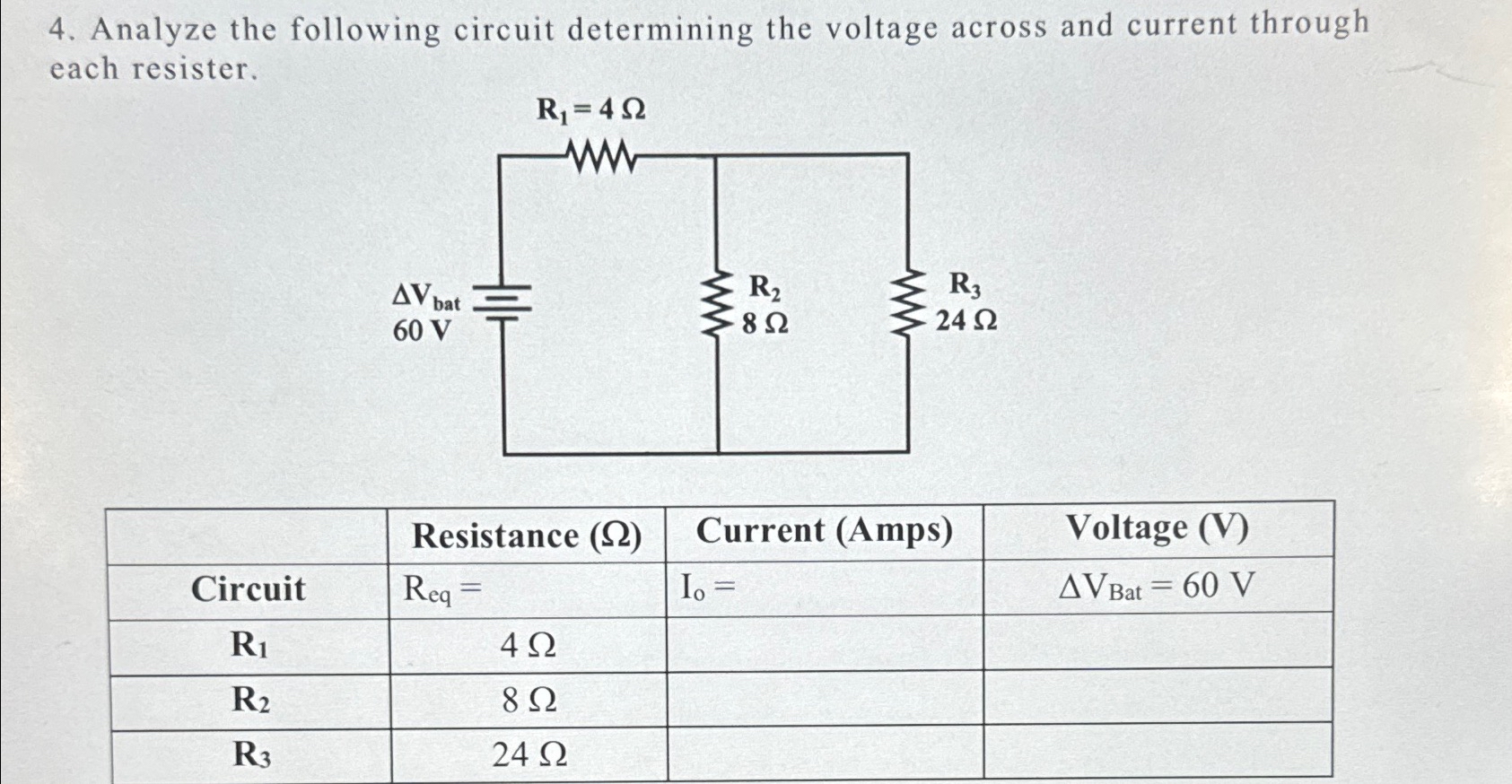 Solved Analyze the following circuit determining the voltage | Chegg.com
