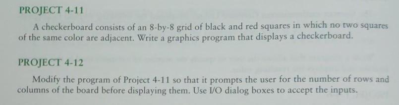 Solved PROJECT 4-11 A checkerboard consists of an 8-by-8 | Chegg.com