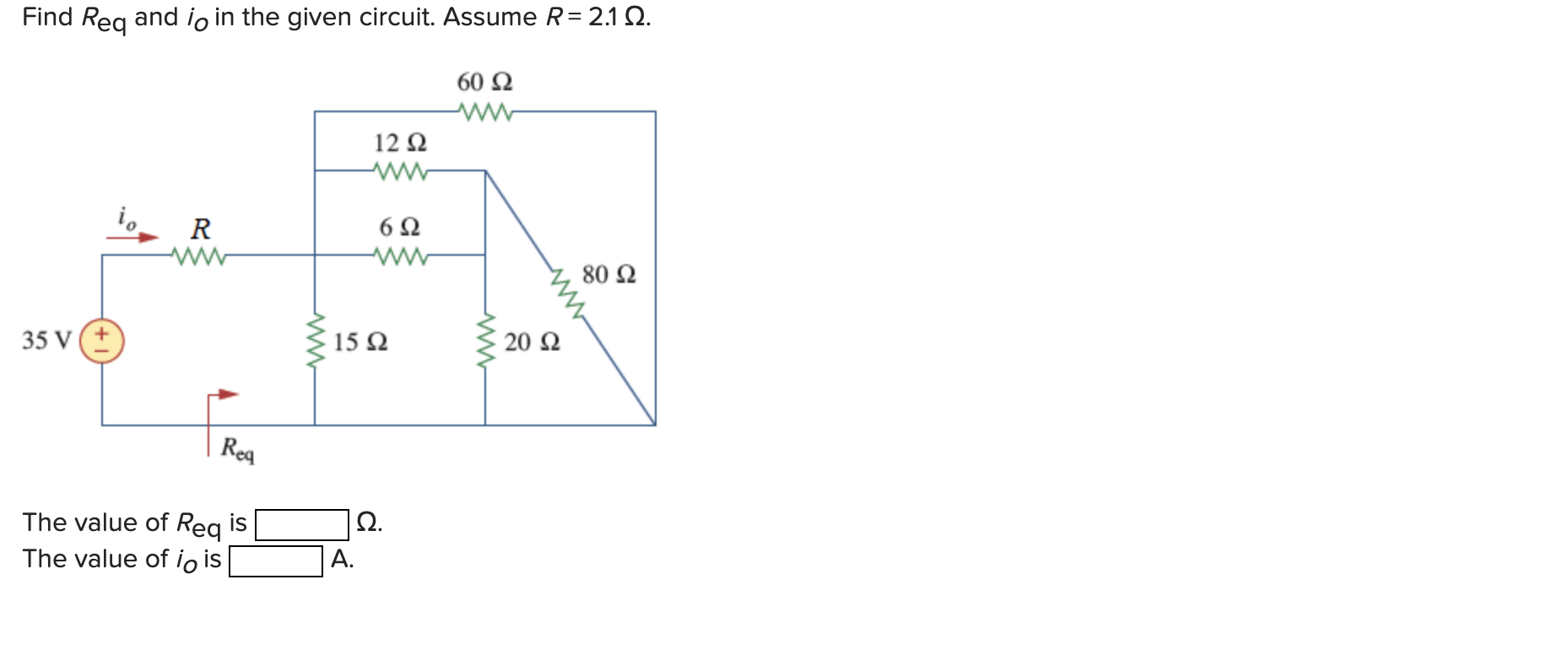 Find Req ﻿and iO ﻿in the given circuit. Assume | Chegg.com