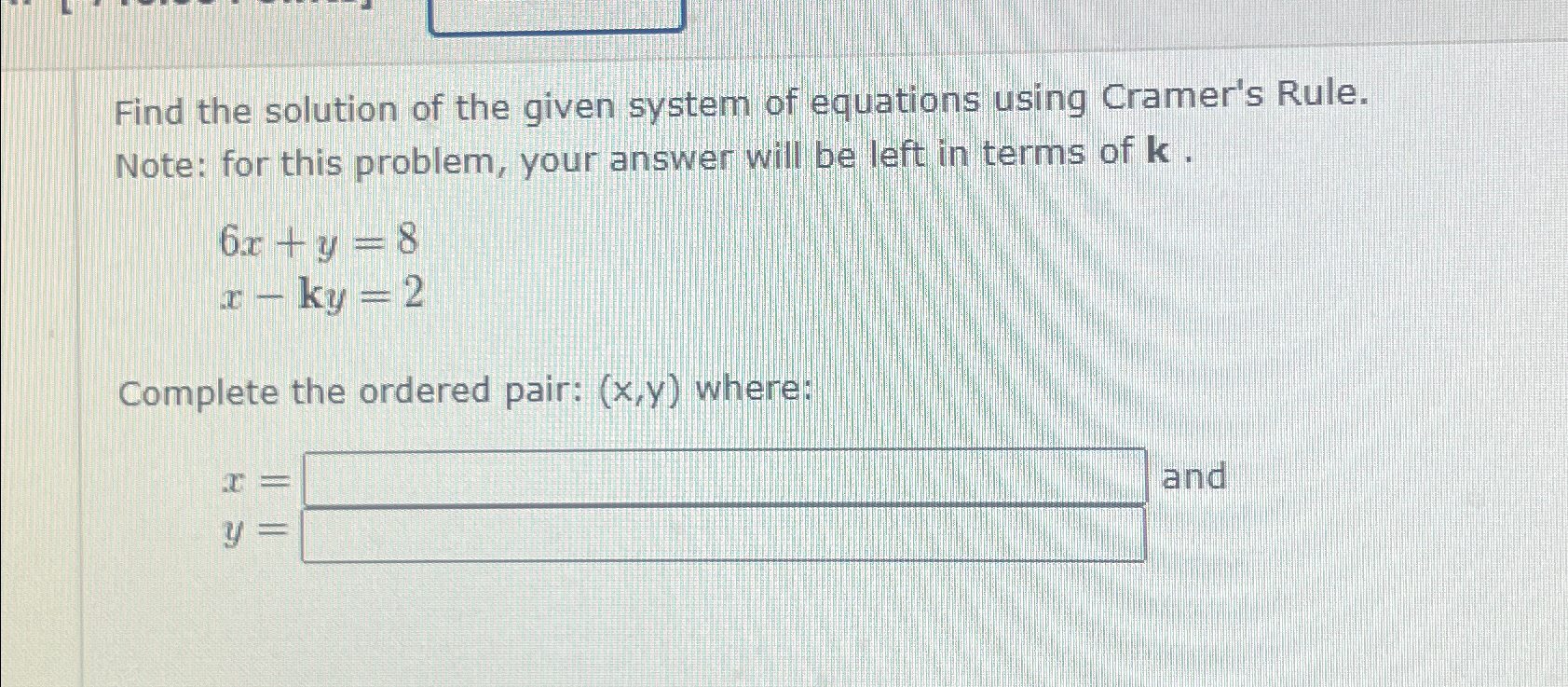Solved Find the solution of the given system of equations | Chegg.com