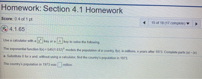 Solved Homework Section 4 1 Homework Score 0 4 Of 1 Pt 15