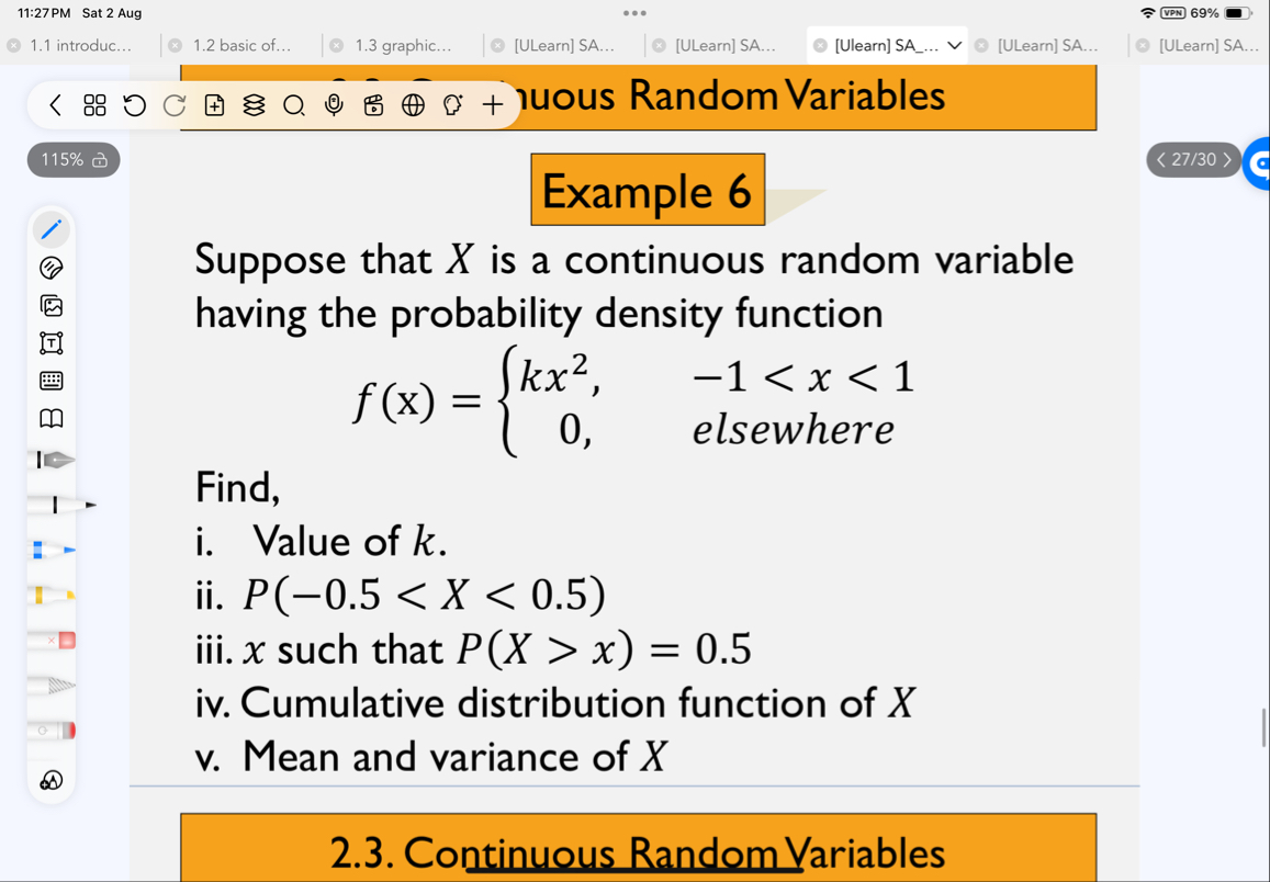 Solved Suppose that x ﻿is a continuous random variable | Chegg.com