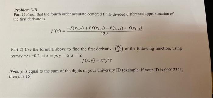 Solved Problem 3-B Part 1) Proof that the fourth order | Chegg.com