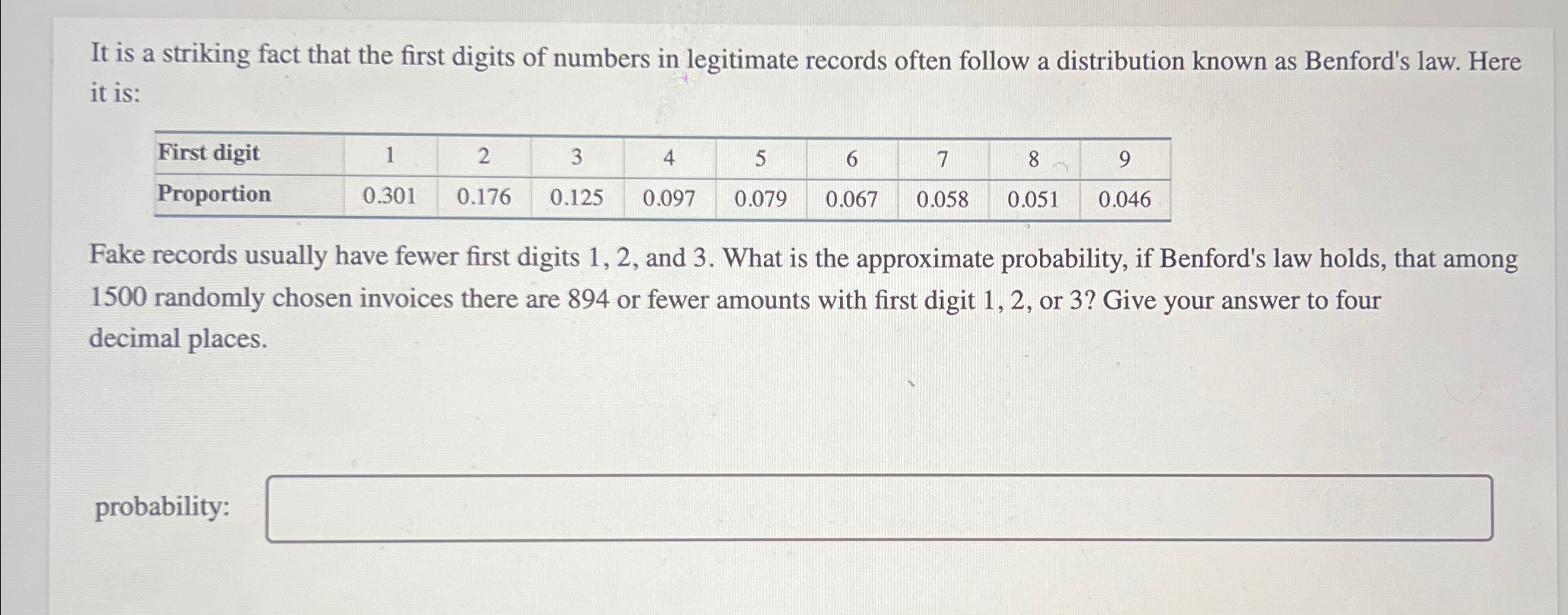 Solved It is a striking fact that the first digits of | Chegg.com
