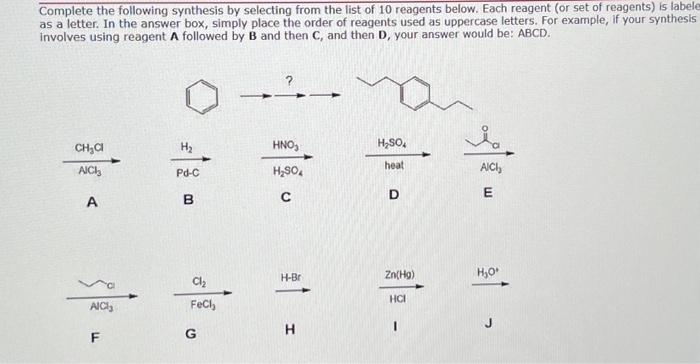 Solved Complete the following synthesis by selecting from | Chegg.com