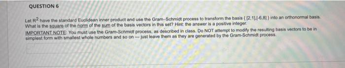 Solved Let R2 have the standard Euclidean inner product and | Chegg.com