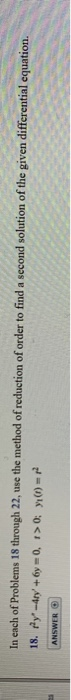 Solved In each of Problems 18 through 22, use the method of | Chegg.com