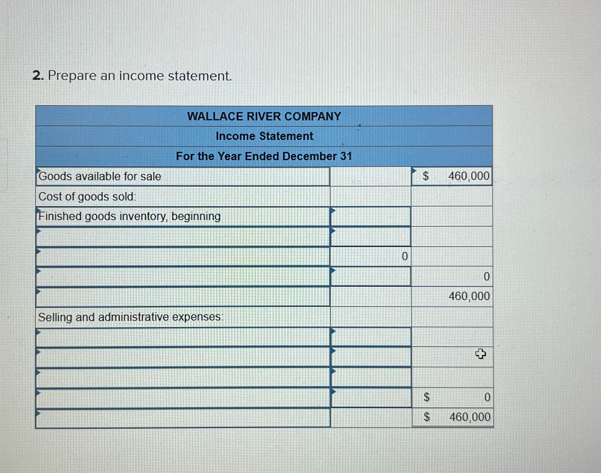 Prepare An Income Statement