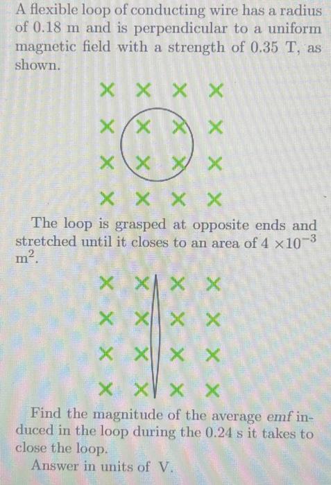Solved A flexible loop of conducting wire has a radius of | Chegg.com