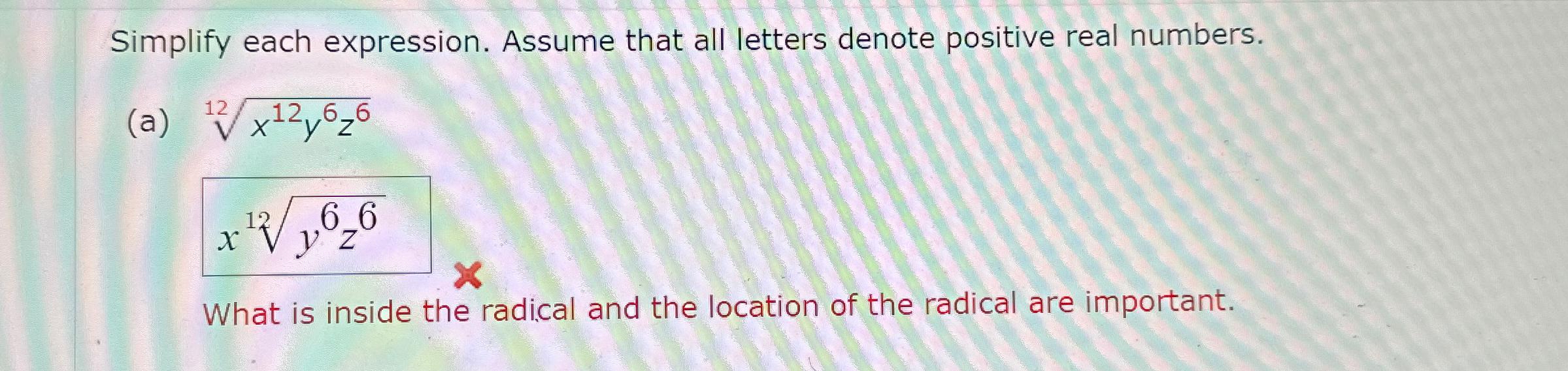 Solved Simplify each expression. Assume that all letters | Chegg.com