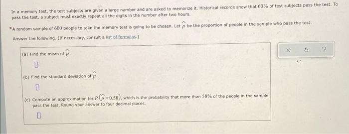 Solved In a memory test, the test subjects are given a large | Chegg.com