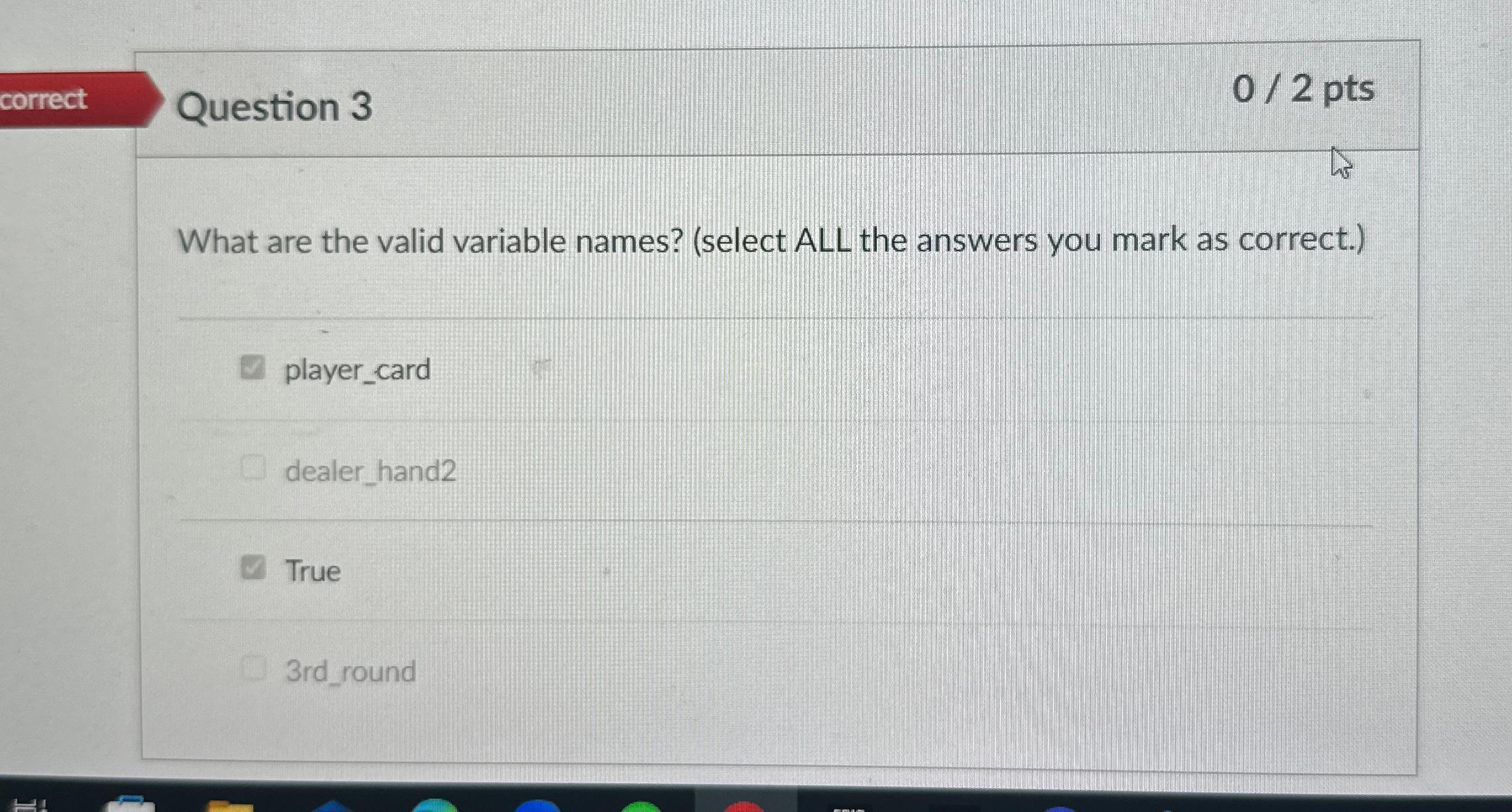 Solved Correctquestion 302 ﻿ptswhat Are The Valid Variable