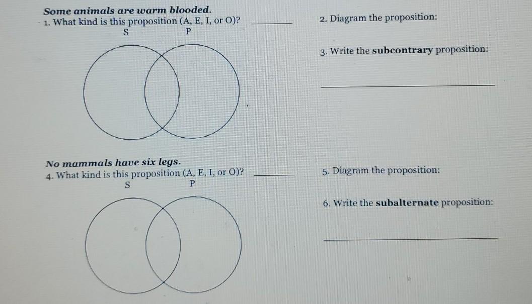 Solved Some animals are warm blooded. 1. What kind is this | Chegg.com