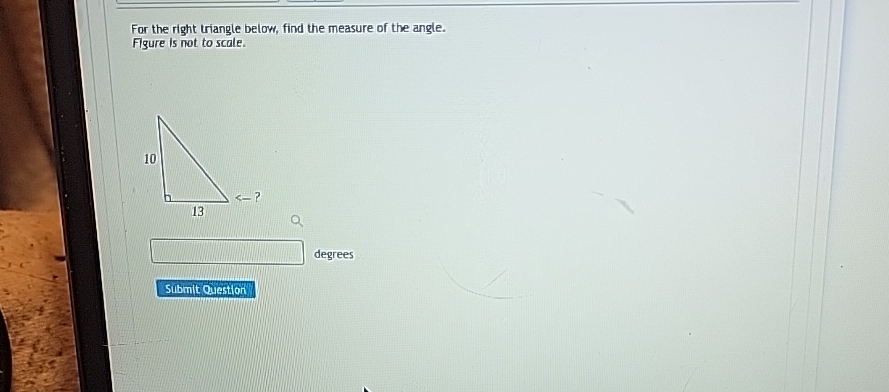 Solved For the right triangle below, find the measure of the | Chegg.com