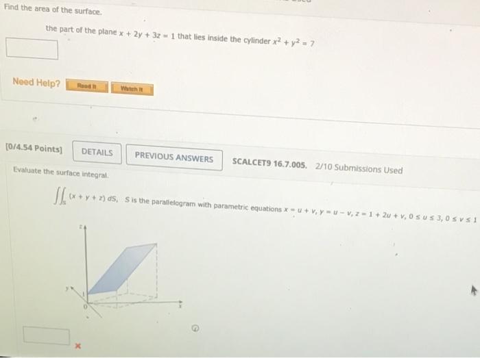 Solved the part of the plane x+2y+3z=1 that lies inside the | Chegg.com