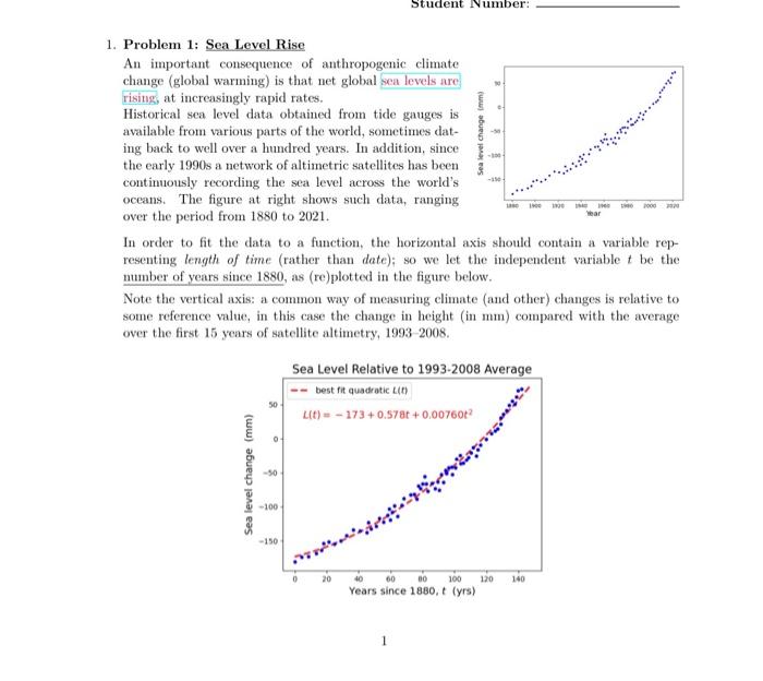 Fitting a quadratic function of the form | Chegg.com