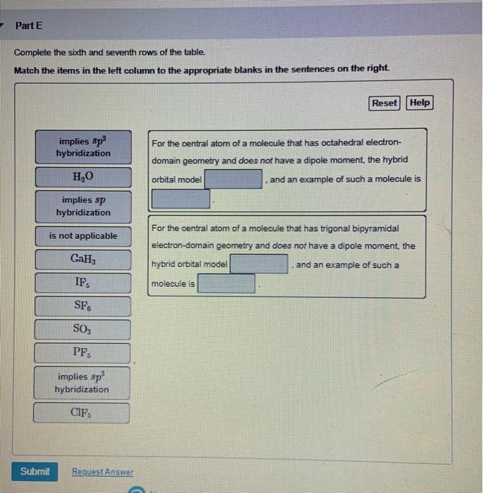 Solved 11 Part A Complete the first row of the table. Match | Chegg.com