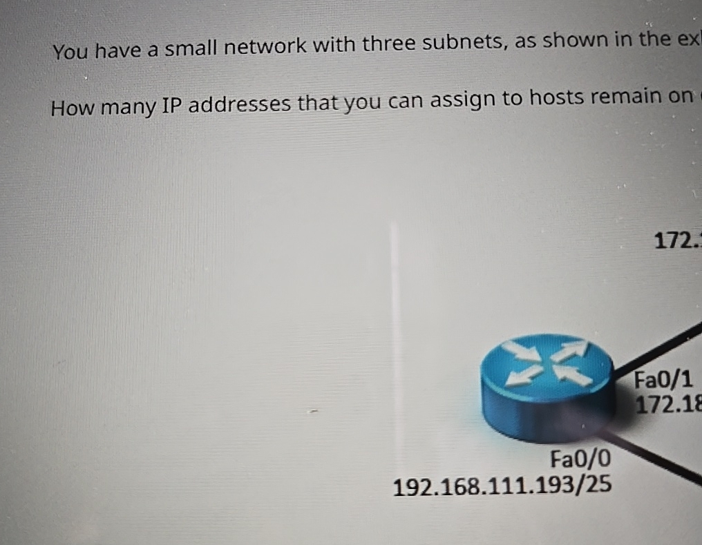 Solved You have a small network with three subnets, as shown | Chegg.com