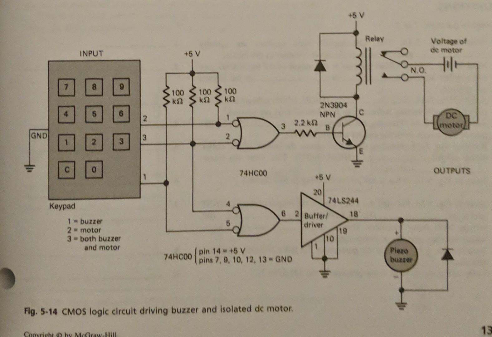 Solved *5 V Relay Voltage of de motor INPUT +5 V NO 100 ΚΩ | Chegg.com