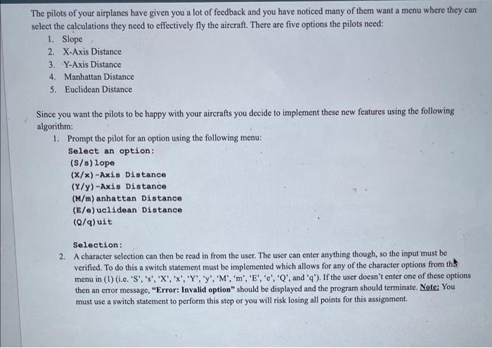 Solved The pilots of your airplanes have given you a lot of | Chegg.com