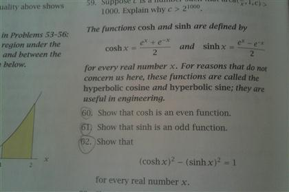 Solved The function cosh and sign are defined by cos x = ex | Chegg.com