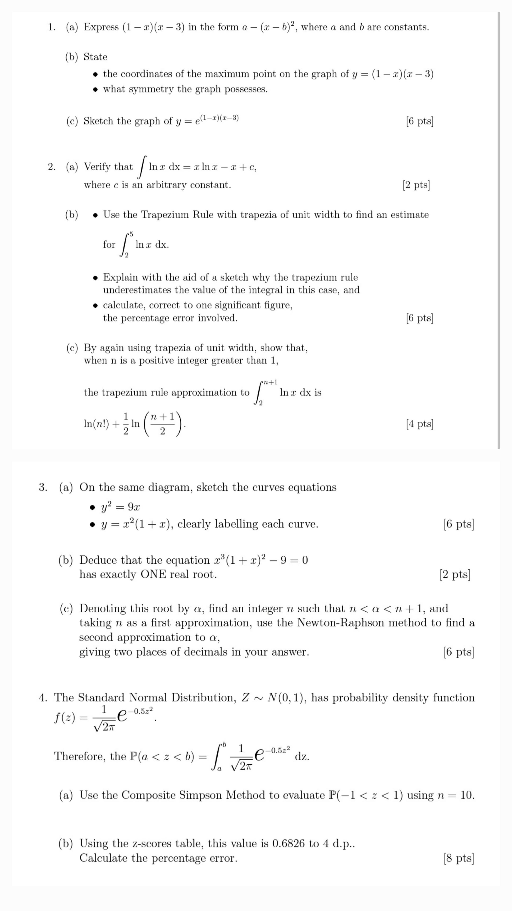 Solved (a) ﻿Express (1-x)(x-3) ﻿in the form a-(x-b)2, ﻿where | Chegg.com