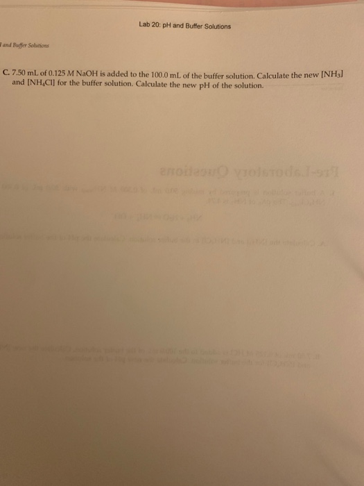 Solved Lab 20: pH and Buffer Solutions pH and Buffer | Chegg.com