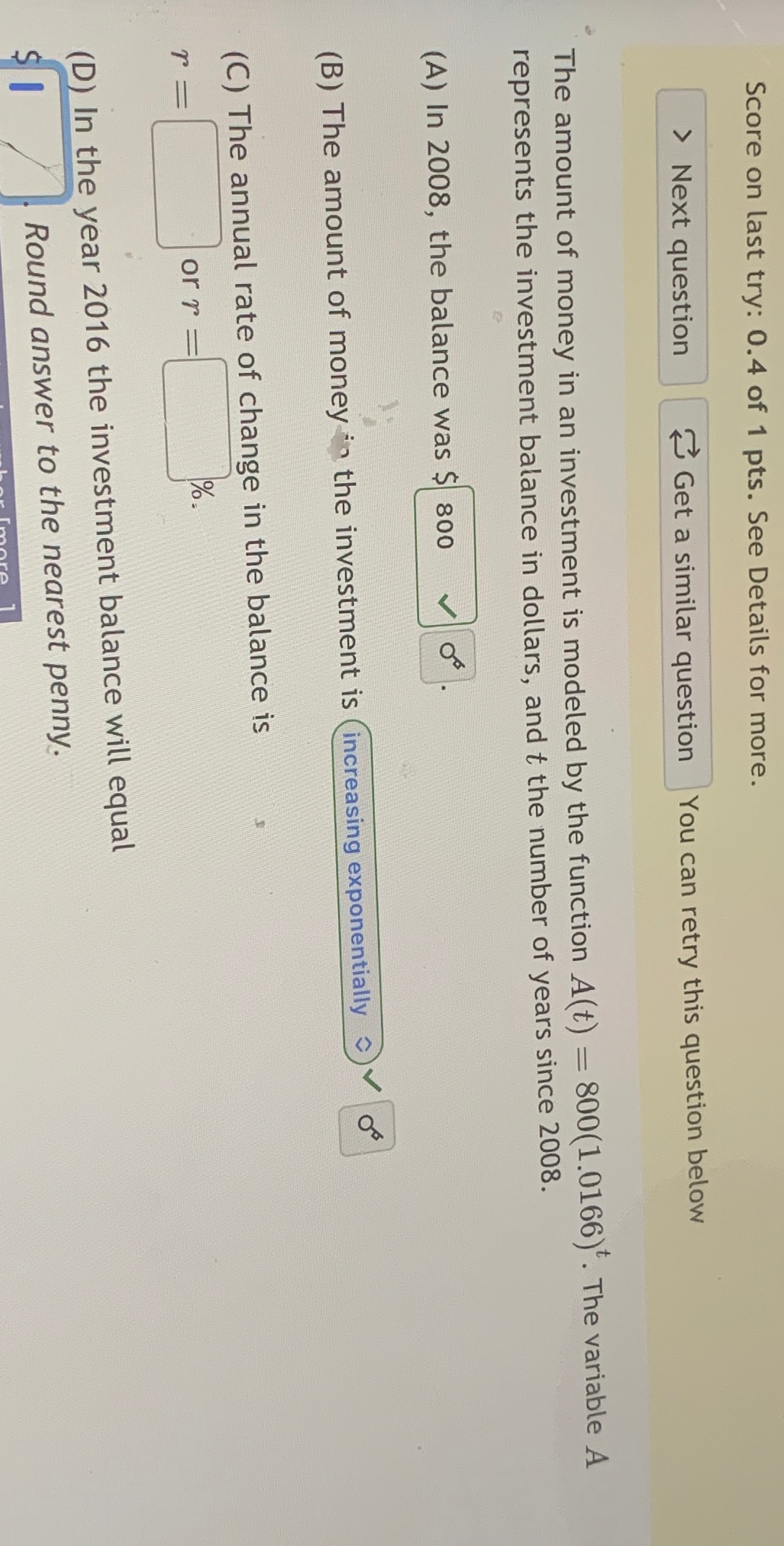 Solved Score on last try: 0.4 ﻿of 1pts. ﻿See Details for | Chegg.com