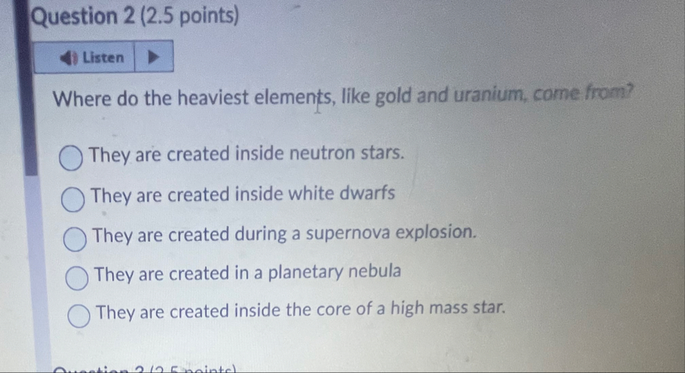 Solved Question 2 (2.5 ﻿points)ListenWhere do the heaviest | Chegg.com
