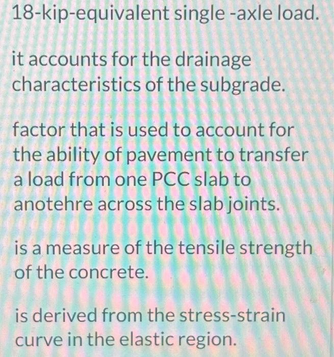 Solved Drainage Coefficient Concrete modulus of elasticity | Chegg.com