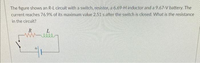 Solved The figure shows an R-L circuit with a switch, | Chegg.com