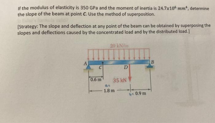 Solved If the modulus of elasticity is 350GPa and the moment | Chegg.com
