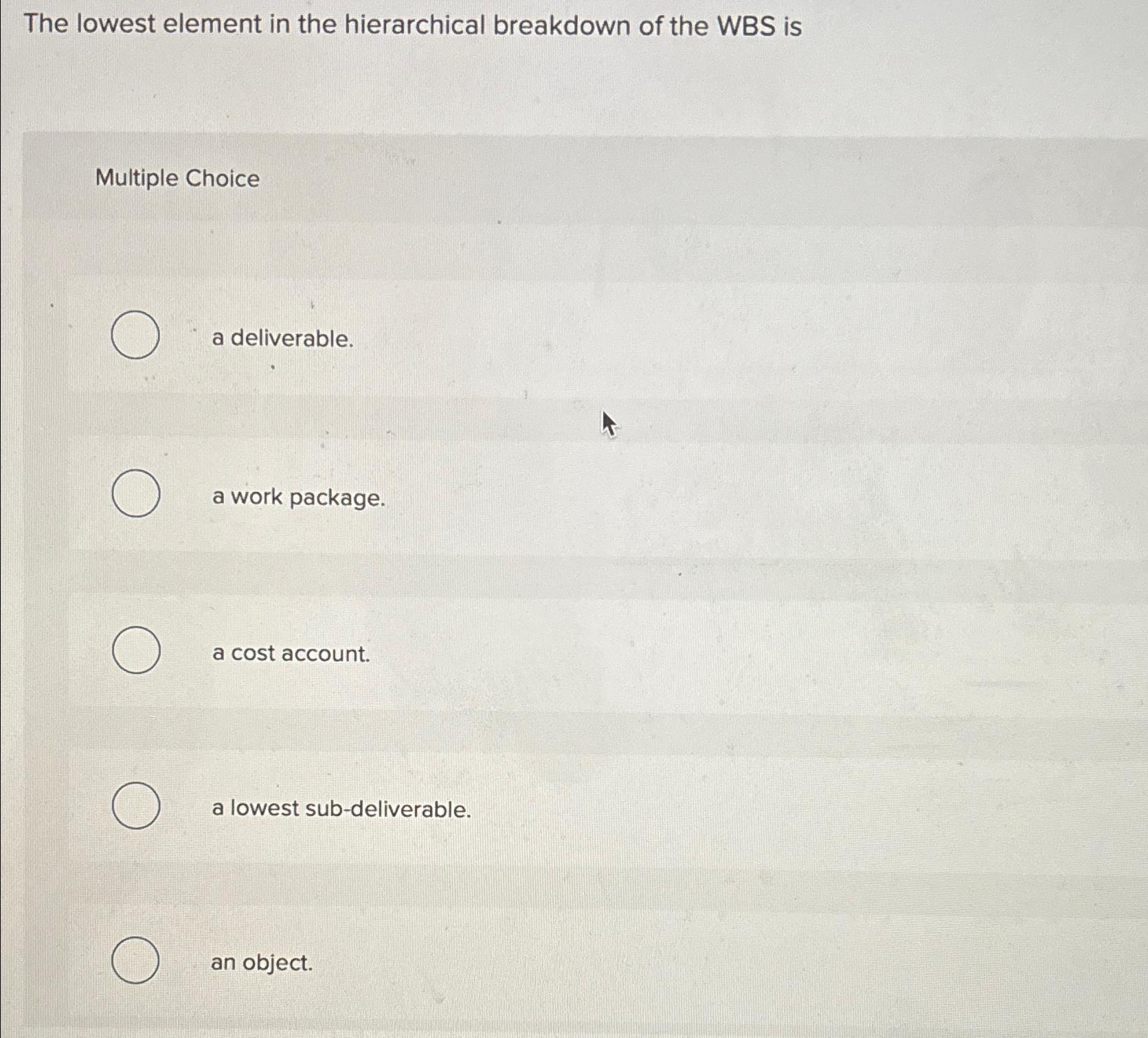Solved The lowest element in the hierarchical breakdown of | Chegg.com