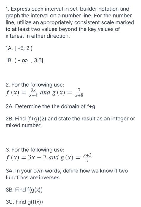 Solved 1. Express each interval in set-builder notation and | Chegg.com