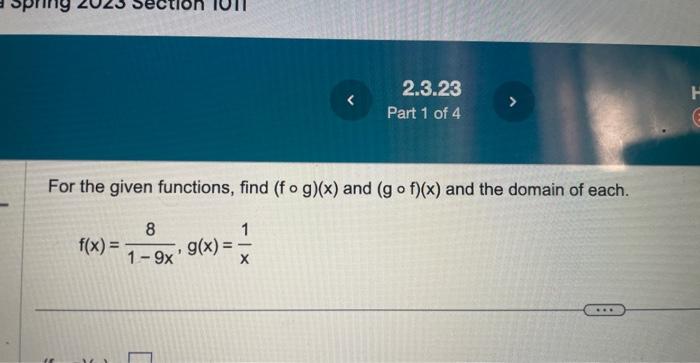 Solved For the given functions, find (f∘g)(x) and (g∘f)(x) | Chegg.com
