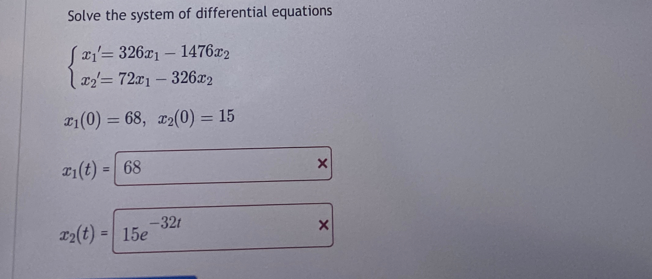 Solved Solve the system of differential | Chegg.com