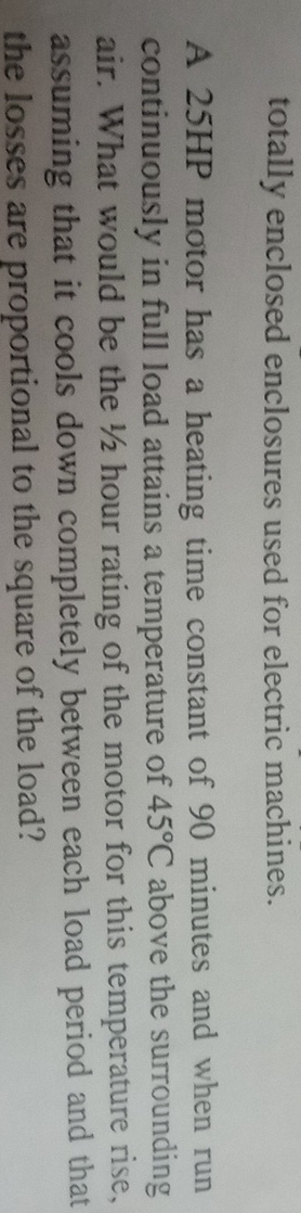 Solved totally enclosed enclosures used for electric | Chegg.com