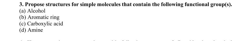 Solved 3. Propose structures for simple molecules that | Chegg.com