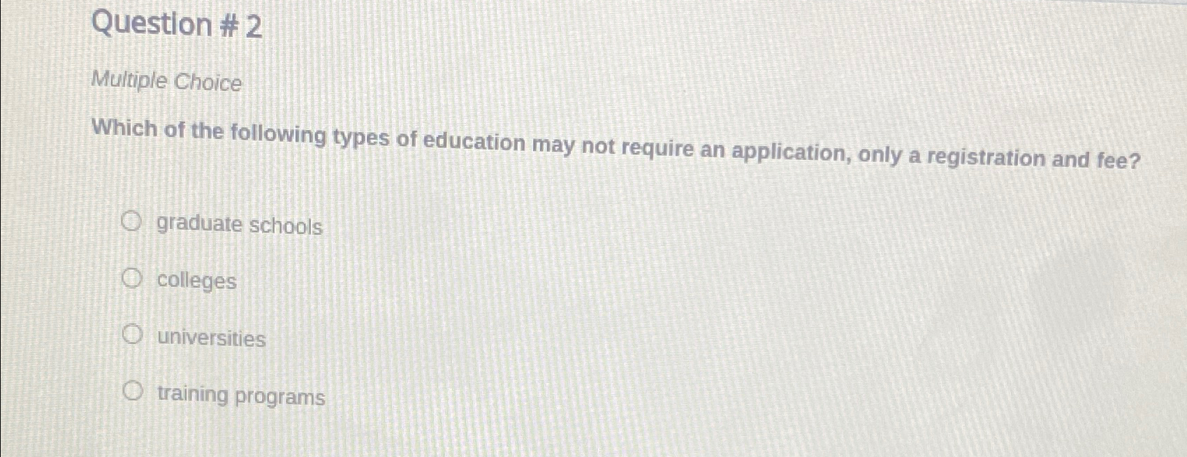 Solved Question # 2Multiple ChoiceWhich of the following | Chegg.com