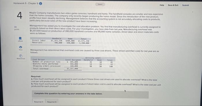 Solved Homework 9 Chapter 9 Help Save & Exit Submit 4 30 | Chegg.com