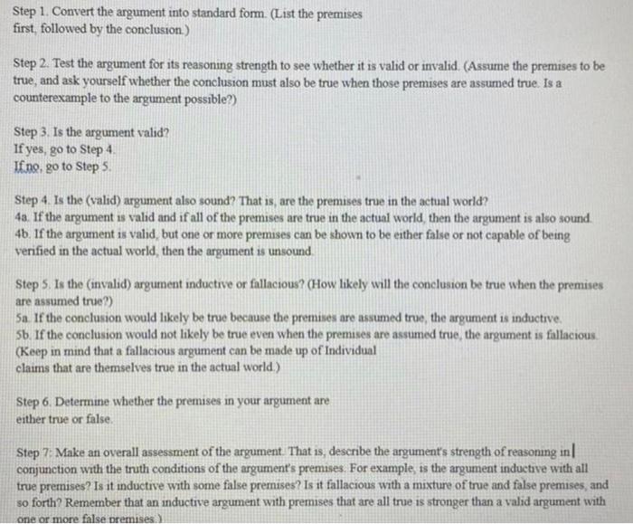 Solved Analyze the following arguments using the seven-step | Chegg.com