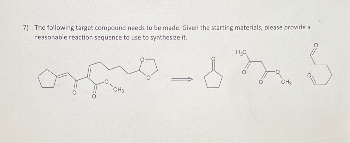 Solved The following target compoundin the image provided | Chegg.com